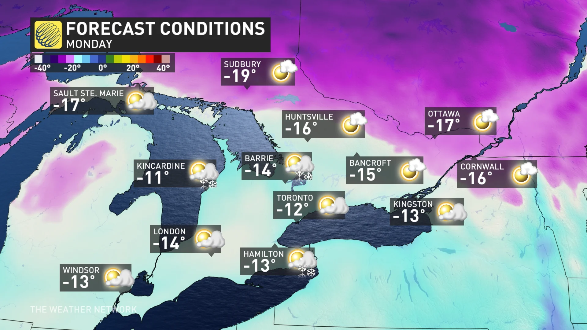 Sharp temperature drop in Ontario as coldest air of the year arrives ...