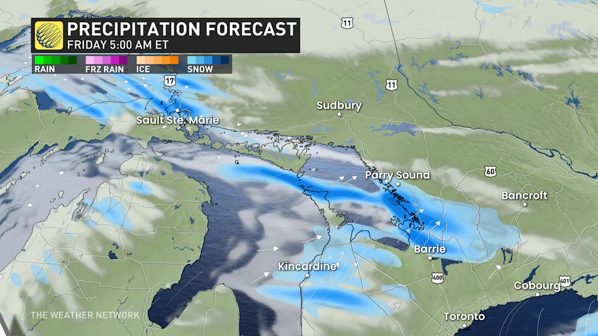 Ontario snowbelts face another 10 to 25 cm of snow by tonight - The Weather Network