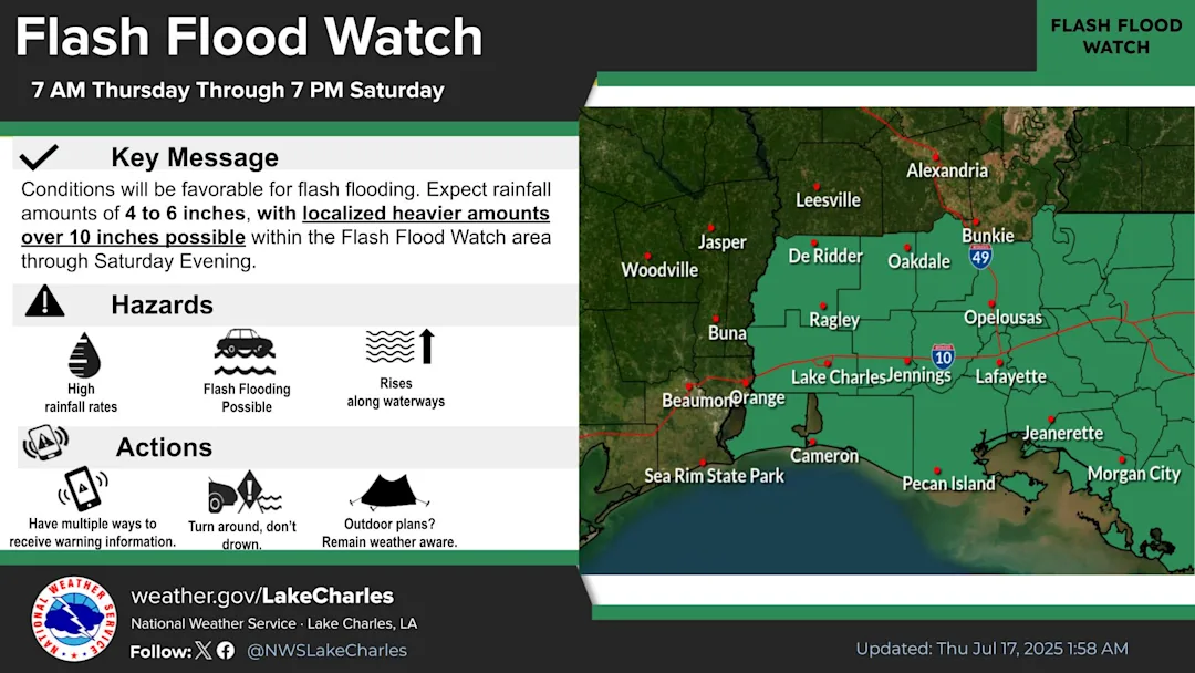 Gulf tropical disturbance brings flash flood risk to millions - The ...
