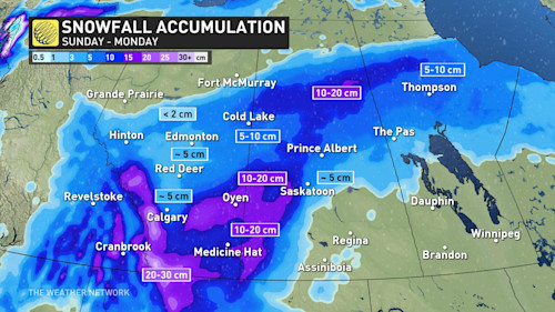 Wintry mix and heavy snowfall make for dicey travel on the Prairies ...