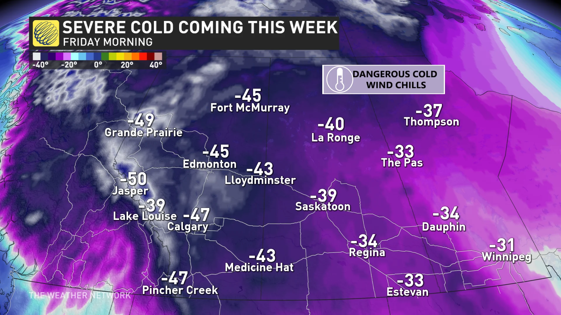 Dangerously cold Arctic air spreads over the Prairies with wind chills ...