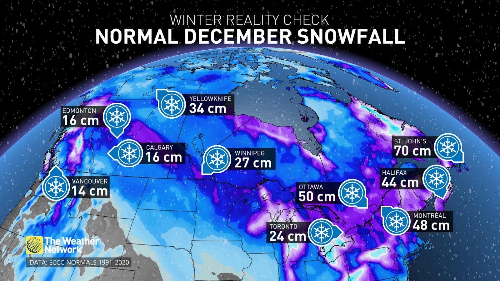 Prepare for rapid snow accumulation across Canada in December - The ...