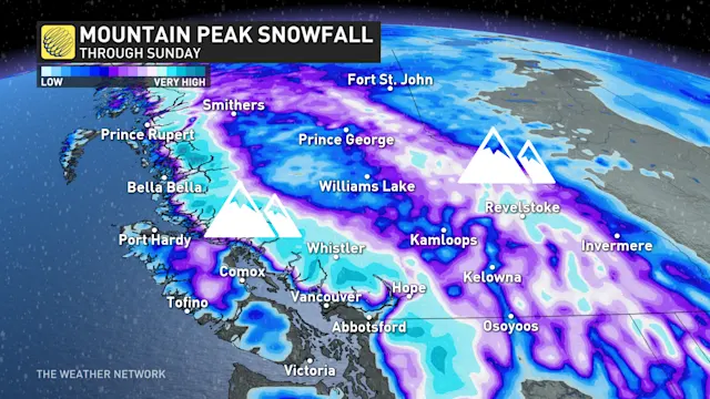 B.C. highway passes hit with copious snowfall as storm parade continues ...