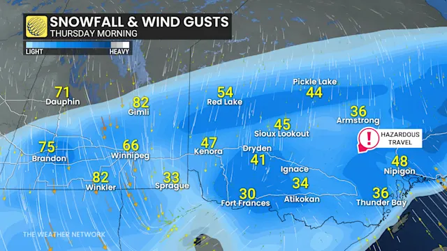 10-30+ cm of snowfall, potent winds will create travel issues, likely ...