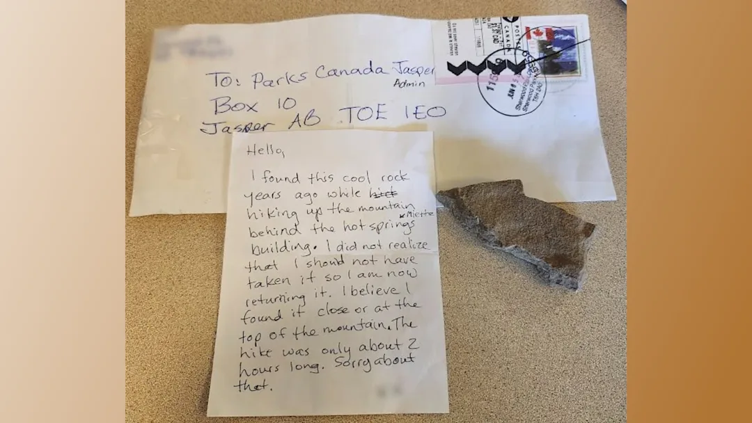 A visitor mailed back a rock they took from Jasper years ago - The ...