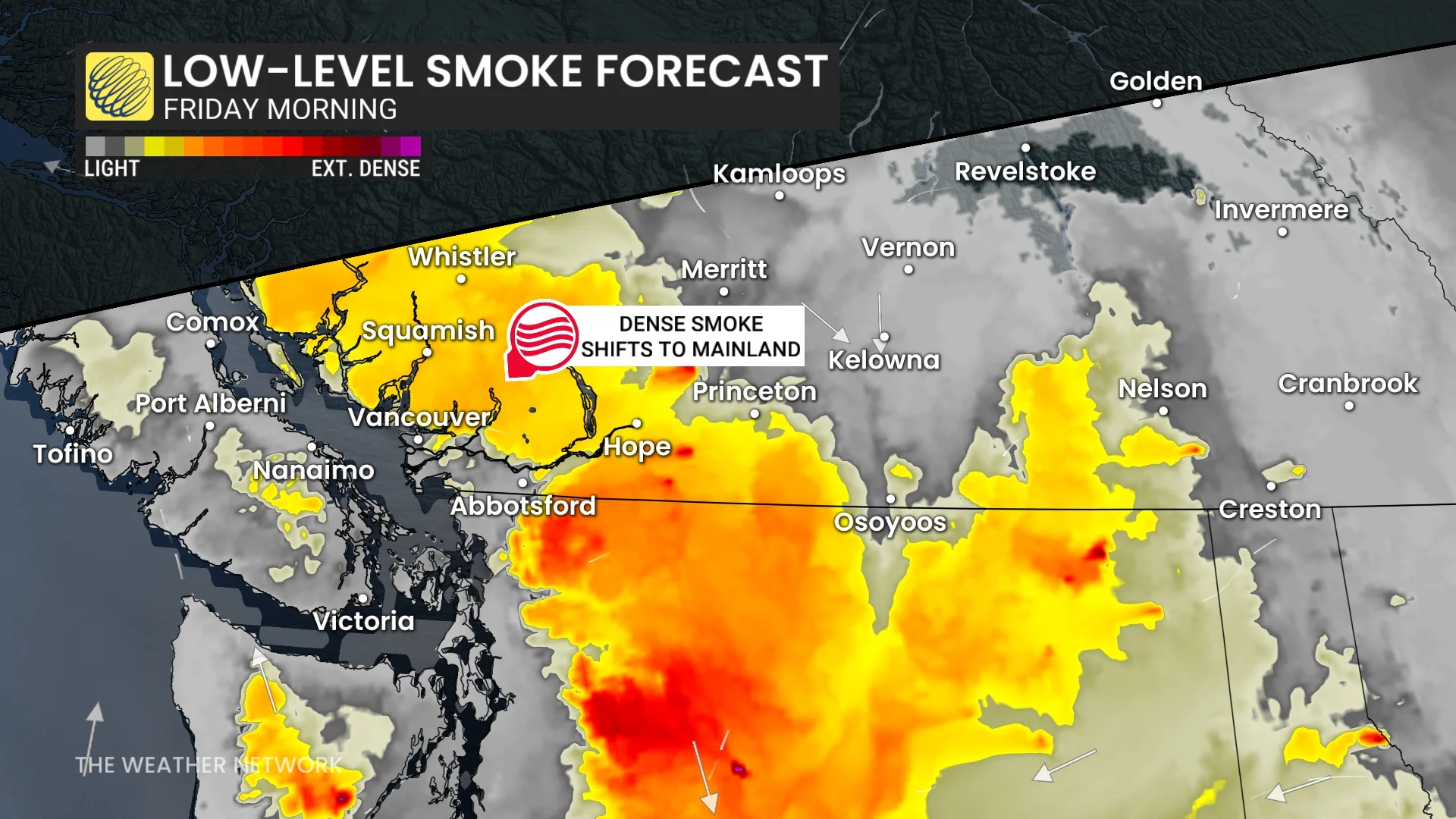 Heat in B.C. peaks, but wildfire danger and smoke rises with poor air ...