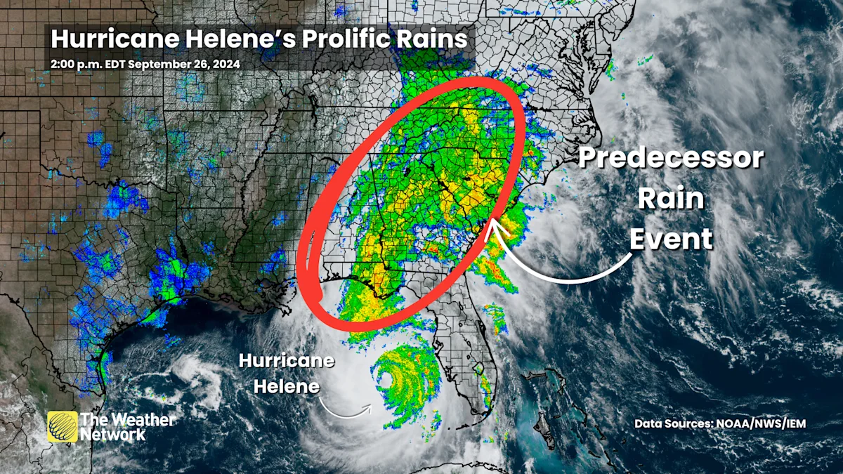 How Hurricane Helene produced 700+ mm of rain in three days - The ...
