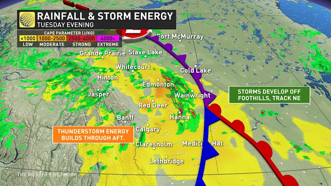 Severe storms to bring large hail and strong winds to parts of Alberta ...
