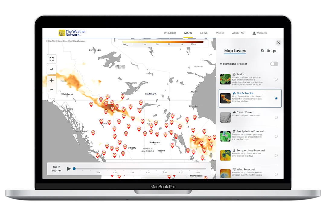 The Weather Network's new Fire & Smoke map helps you plan ahead and ...