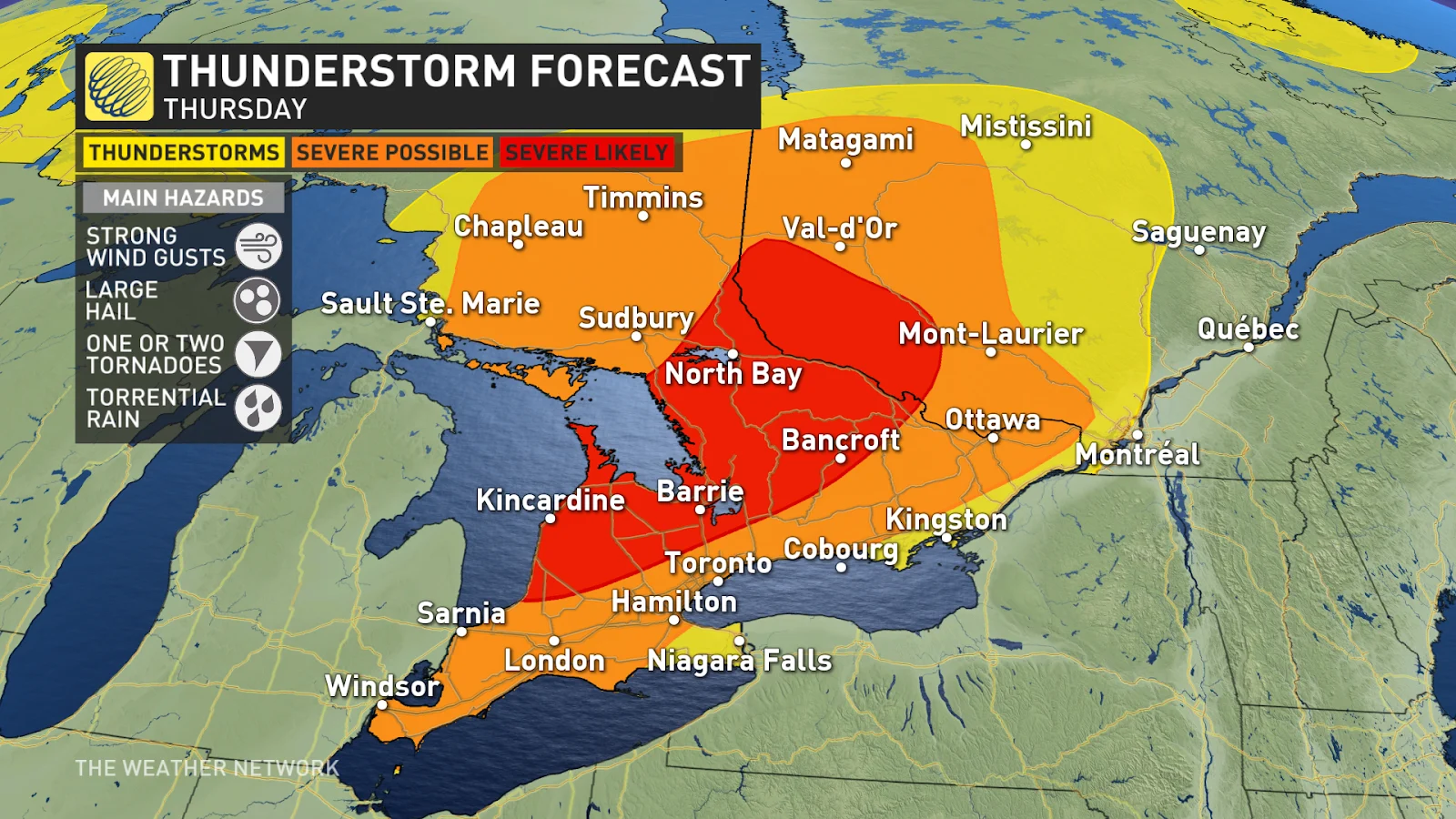 Severe thunderstorms likely to hit parts of Ontario and Quebec Thursday ...