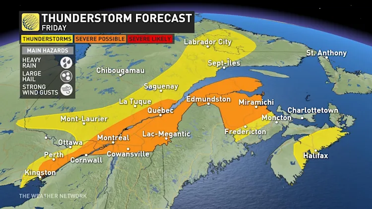 Severe storm risk moves into Eastern Canada as heat, humidity builds ...