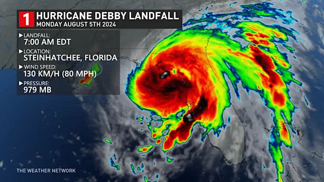 Week of extreme rains expected after Debby slams Florida's coast - The ...