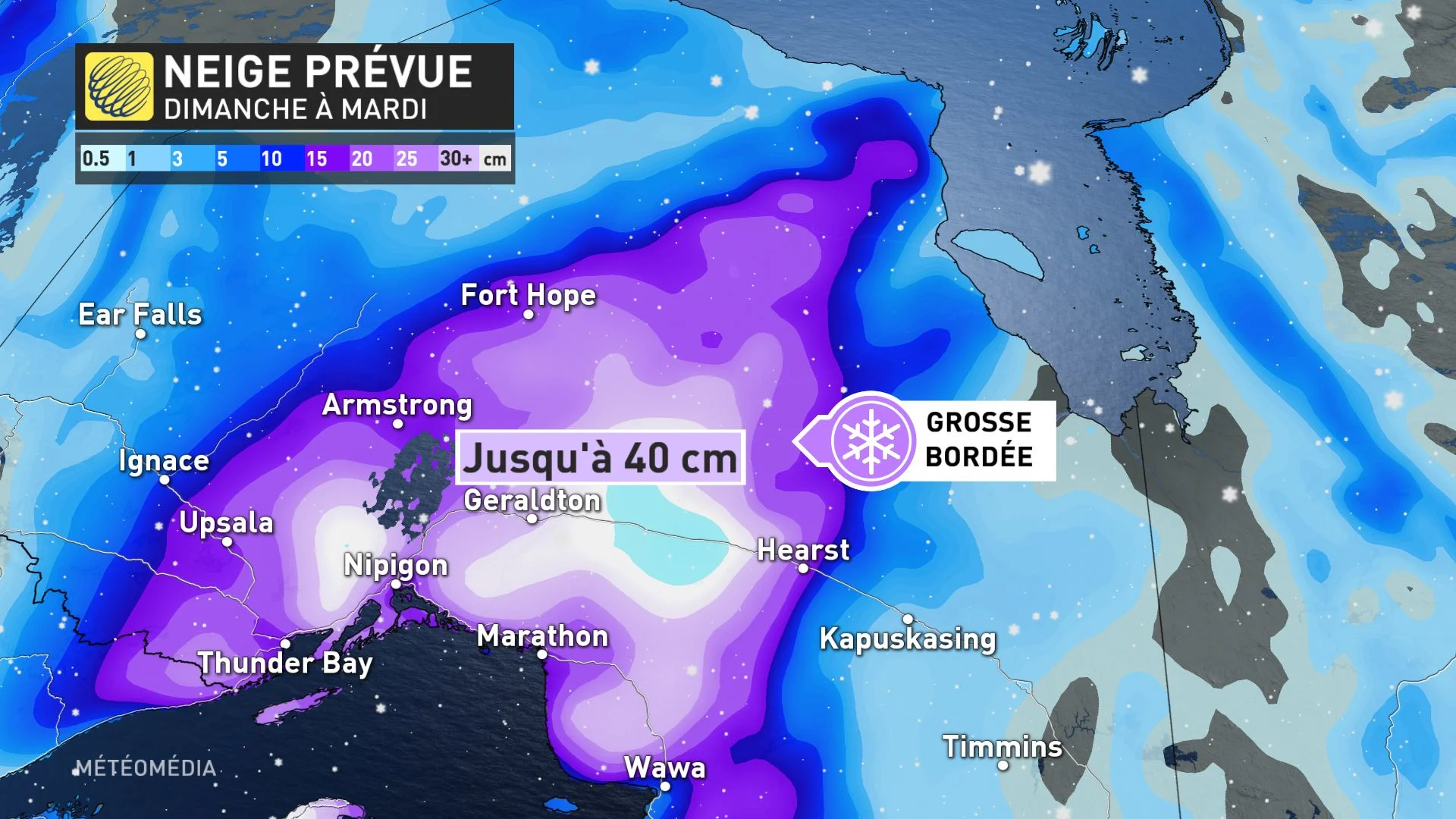 Jusqu’à 40 cm de neige aux portes du Québec - MétéoMédia