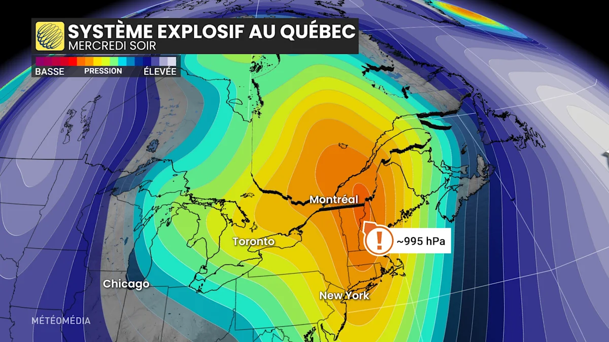 Système majeur : une bombe météo en route vers le Québec - MétéoMédia