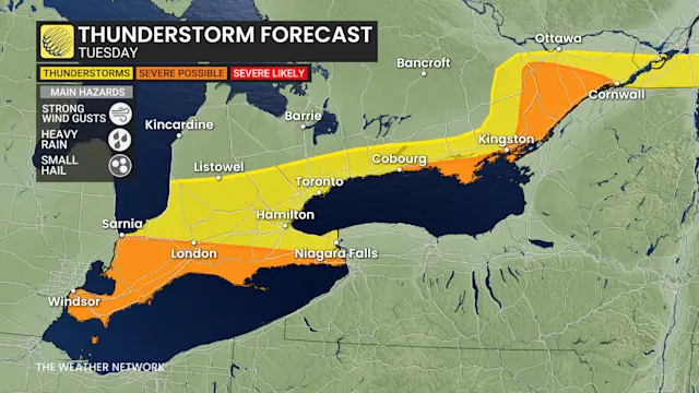 Watching a funnel cloud risk with Tuesday's storms in southern Ontario ...