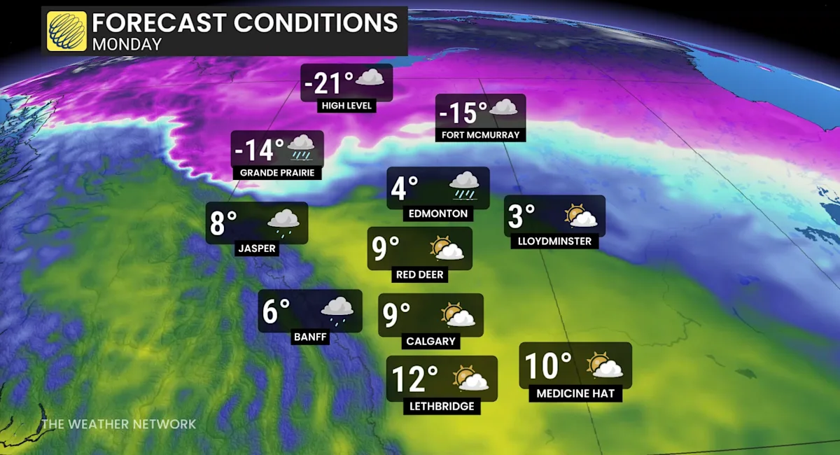 Intense wind gusts in parts of Alberta will bump the temperatures, but ...
