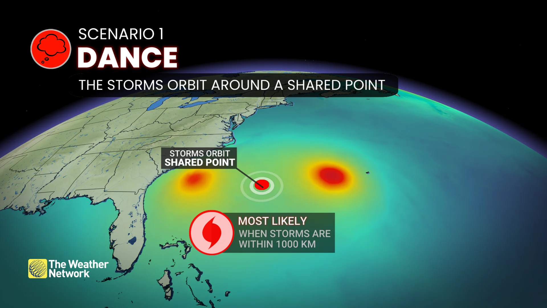 How the Fujiwhara Effect forces hurricanes to dance - The Weather Network