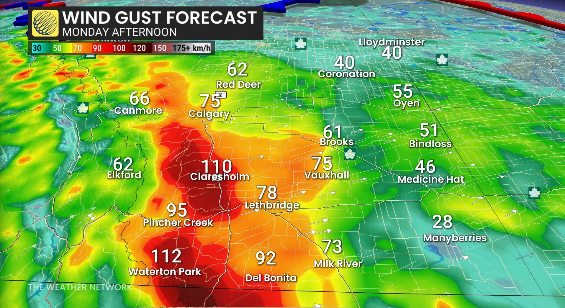 Intense wind gusts in parts of Alberta will bump the temperatures, but ...