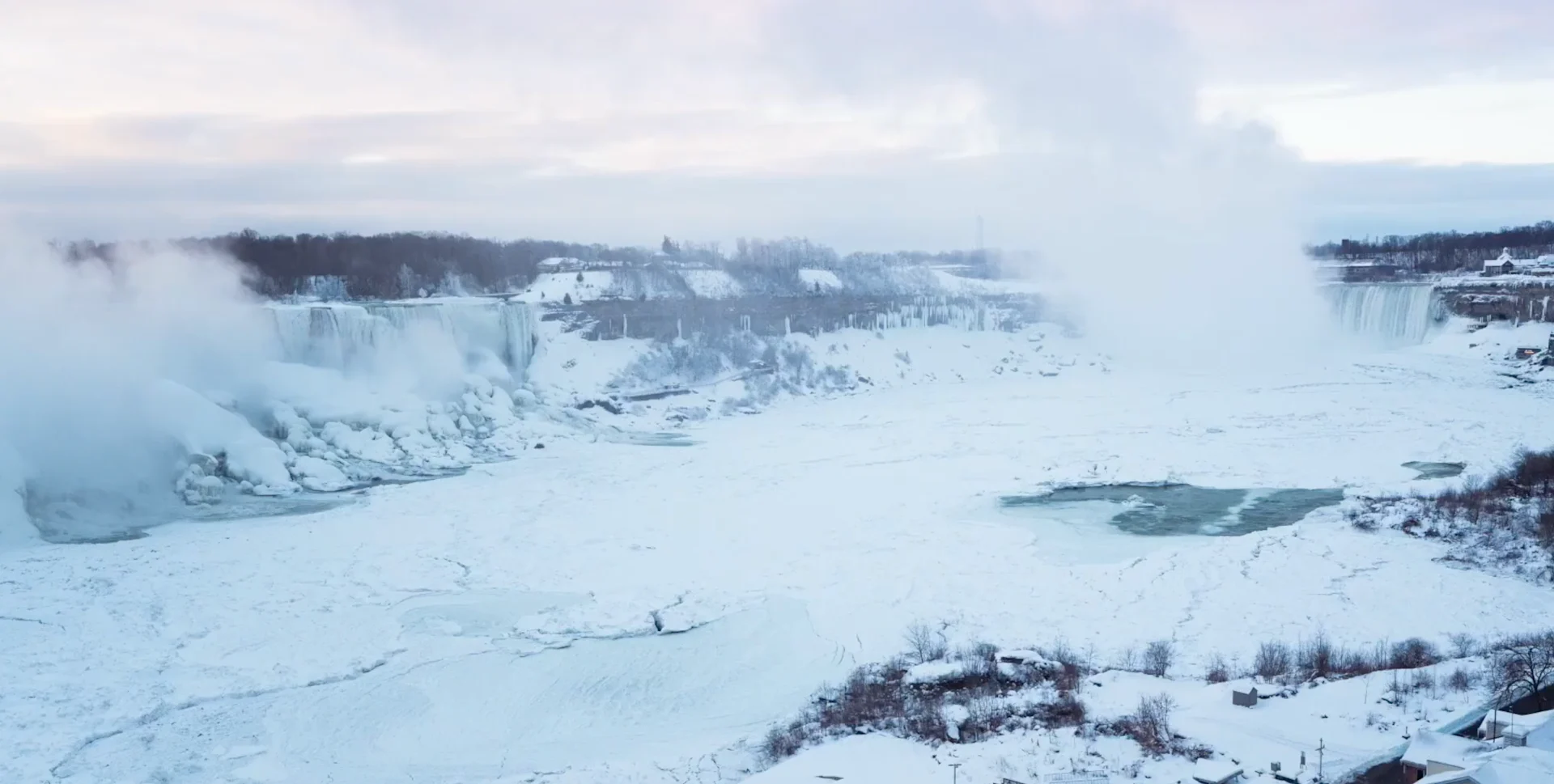 Niagara Falls partially frozen following days of bitter cold - The ...