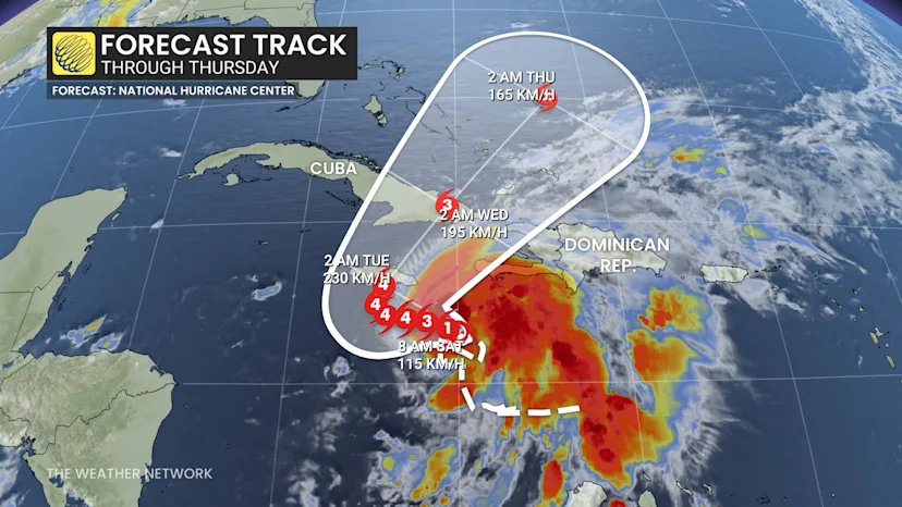 Strengthening Melissa is now a Category 1 hurricane - The Weather Network