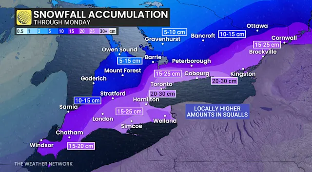 Disruptive snow, 20-30+ cm expected in southern Ontario - The Weather ...