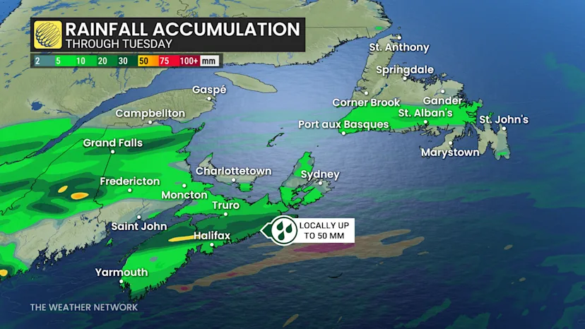 Post-tropical storm Chantal brings heavy rain to the Maritimes - The Weather Network