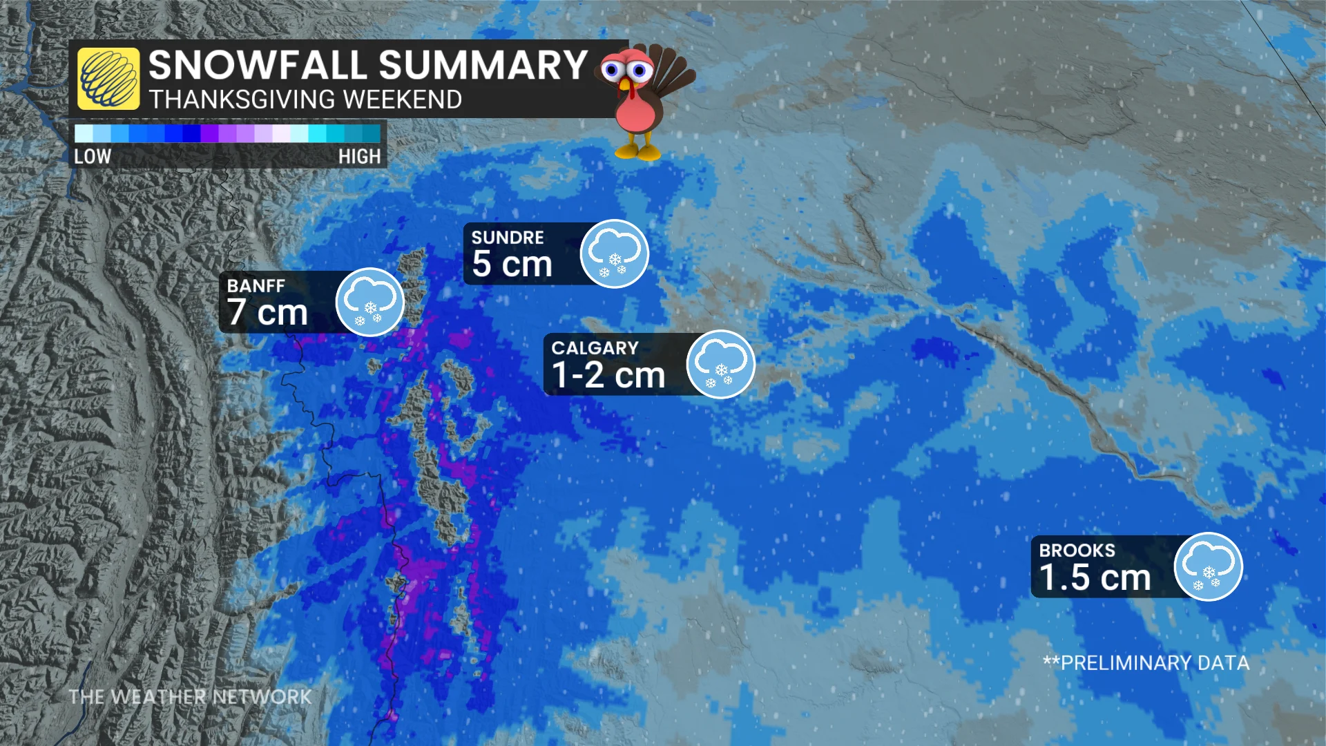 Calgary's first snowfall this fall makes for rude Thanksgiving ...