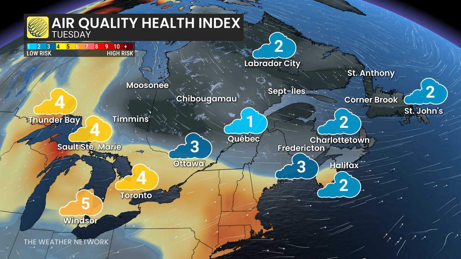 Parts of Canada under blanket of wildfire smoke, degraded air quality ...