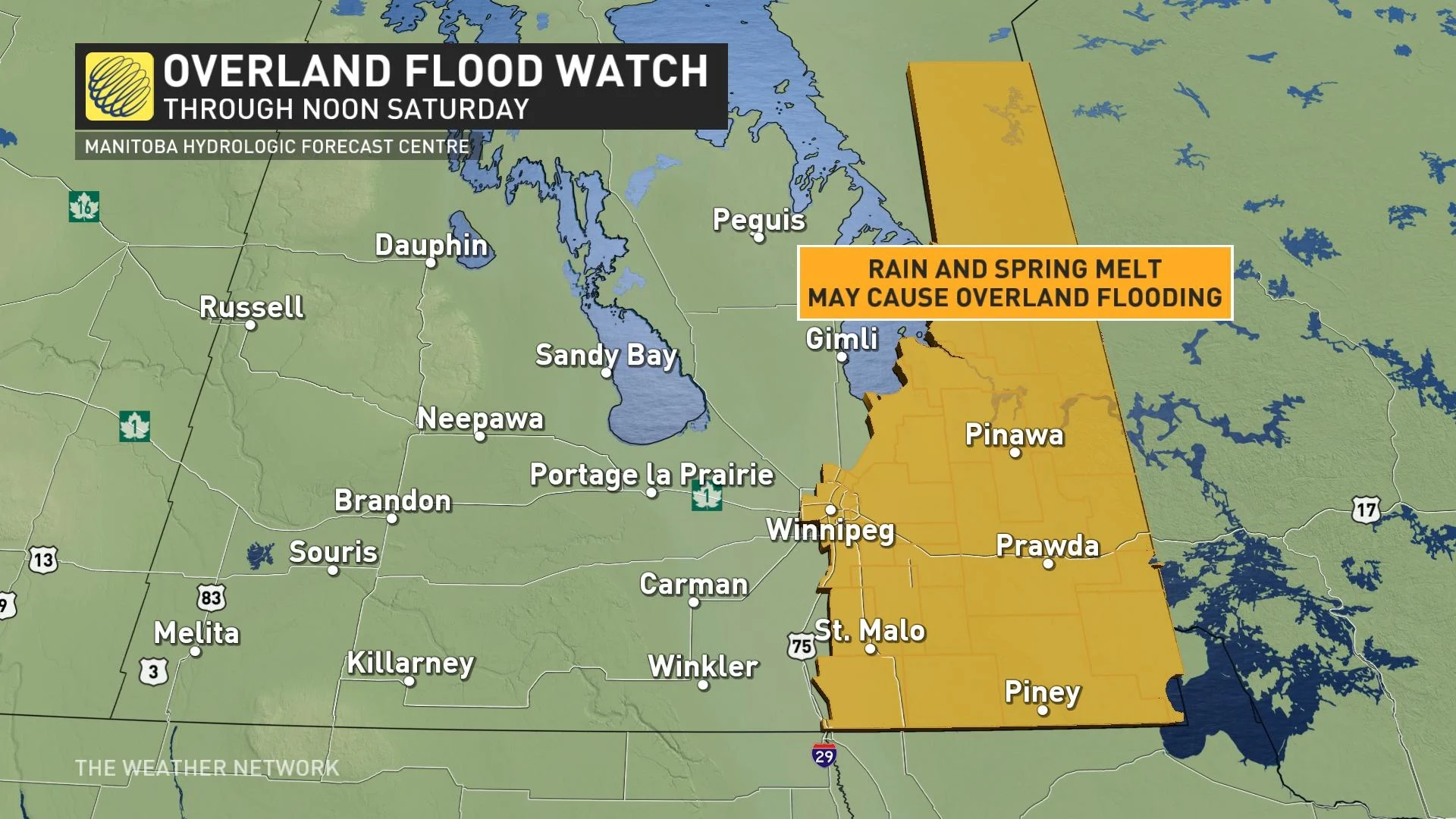Overland flood watch issued for Peguis First Nation, Fisher River Cree ...