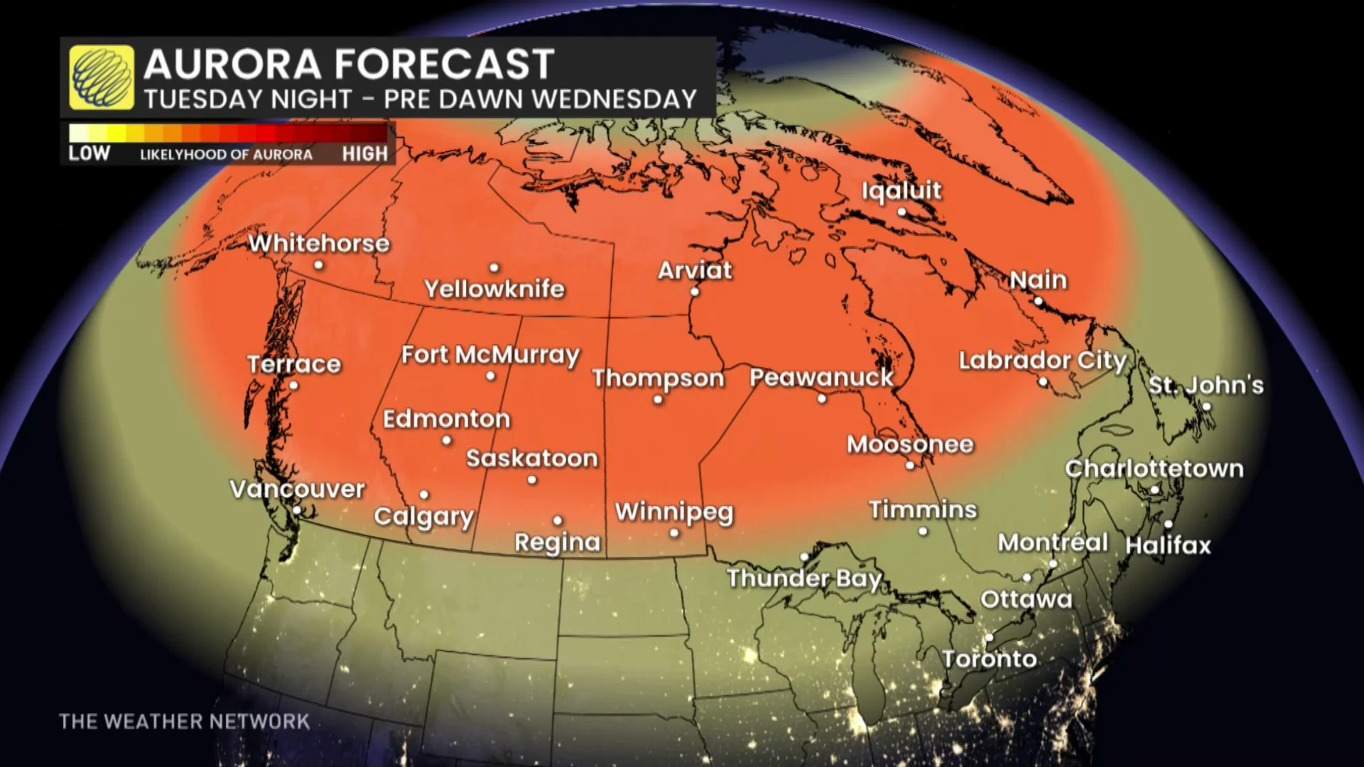 Northern Lights may shine across parts of Canada tonight - The Weather ...