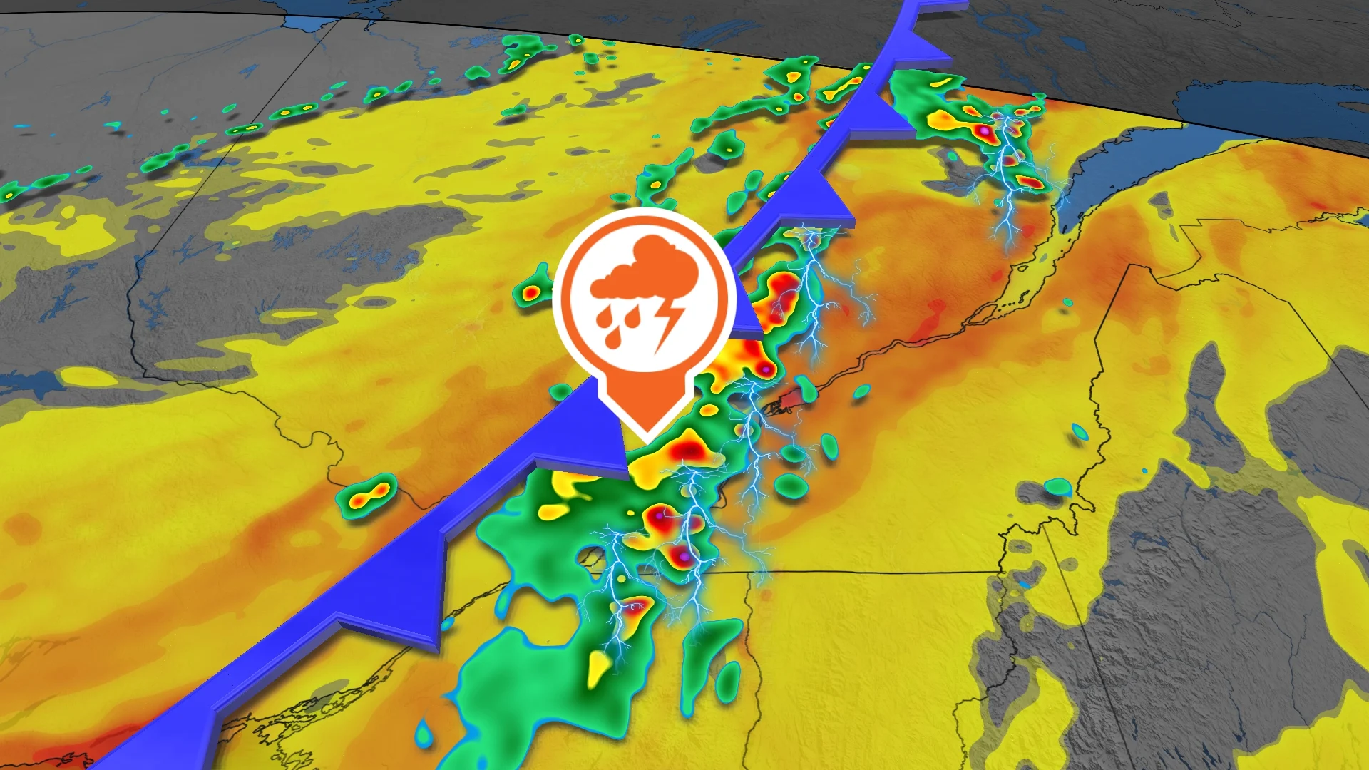 Après avoir balayé Montréal et Québec, la ligne orageuse se dirige vers ...