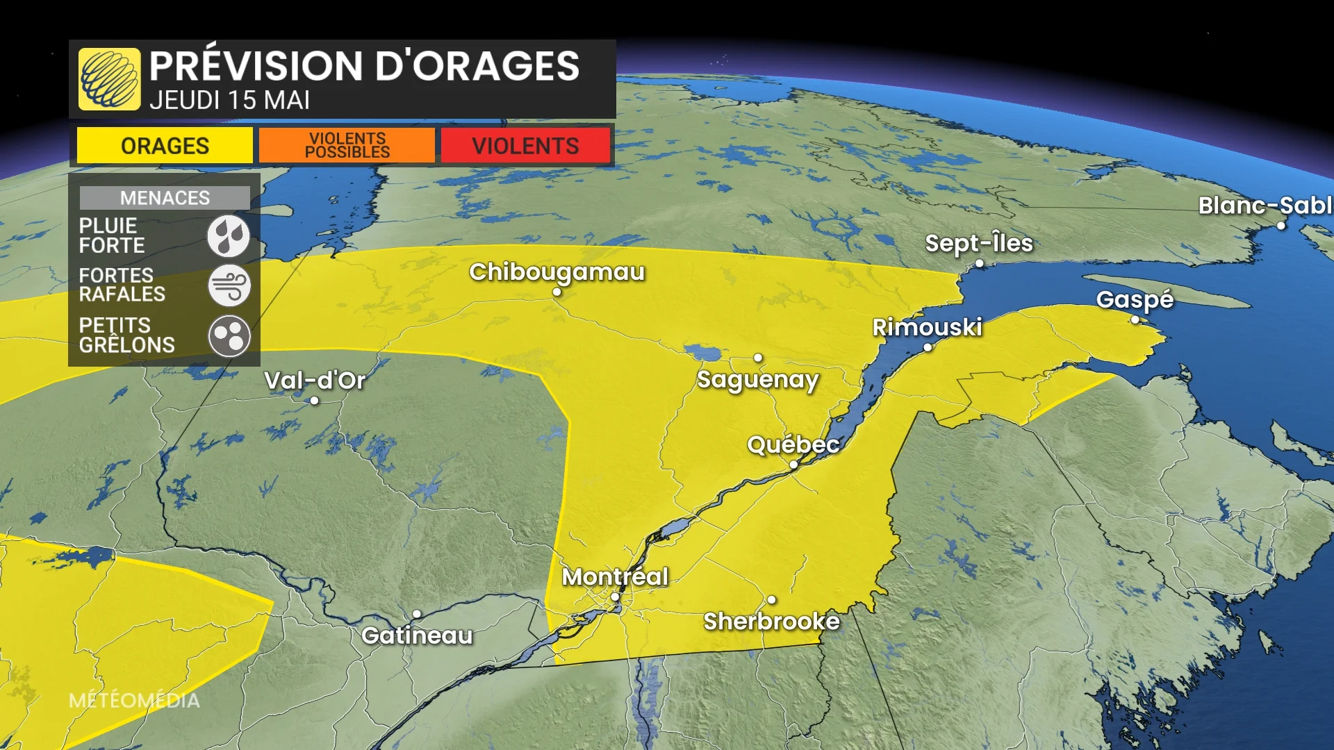 Risque d’orages violents au Québec : voyez où et quand - MétéoMédia