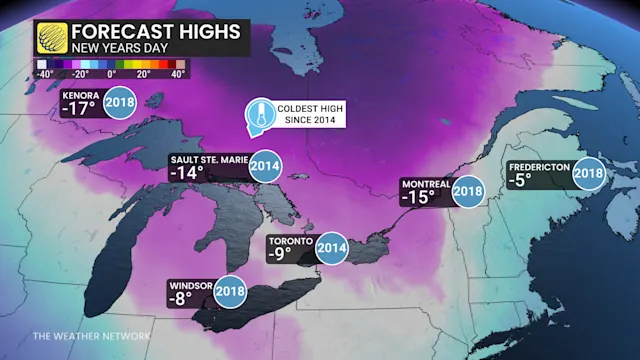 Coldest New Year's Day in over a decade possible across Ontario and ...