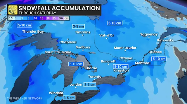 More snow and frigid air hits Ontario to end this week - The Weather ...