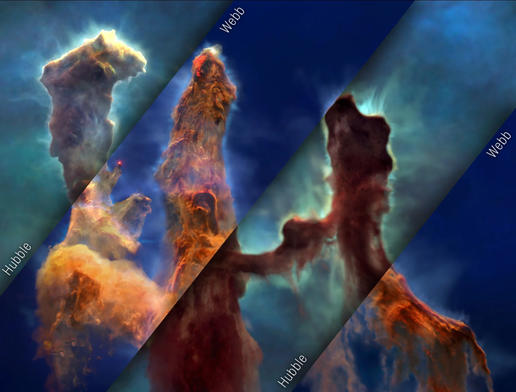 Spectacular new "3D" Pillars of Creation merges Hubble and Webb views - The Weather Network