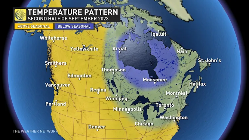 Warm or cool? Reversing patterns to dominate Canada in September - The ...