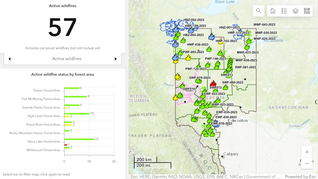 Alberta wildfire season is off to a blazing start, 57 fires burning ...