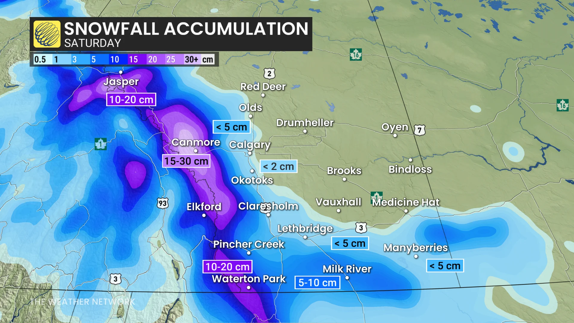 15-30 cm of weekend snow: Winter fights back hard in Alberta - The ...