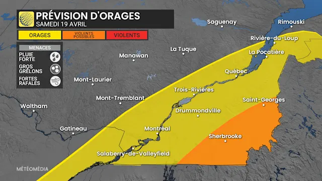 Risque d’orages violents samedi : fortes rafales et grêlons possibles ...