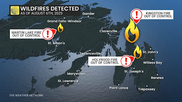N.L. continues to battle 3 wildfires, New Brunswick air support arrives ...