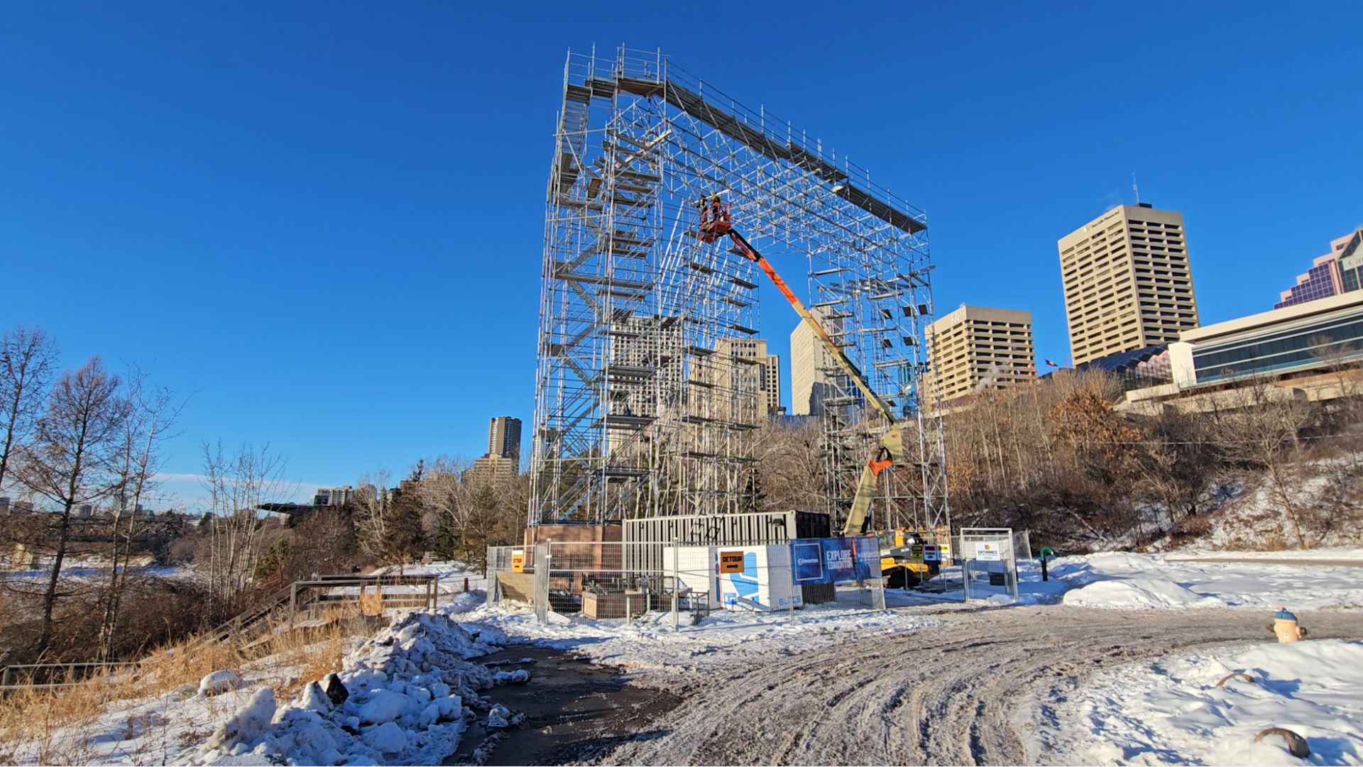 Cold snap good news for huge ice wall being built in Edmonton - The ...