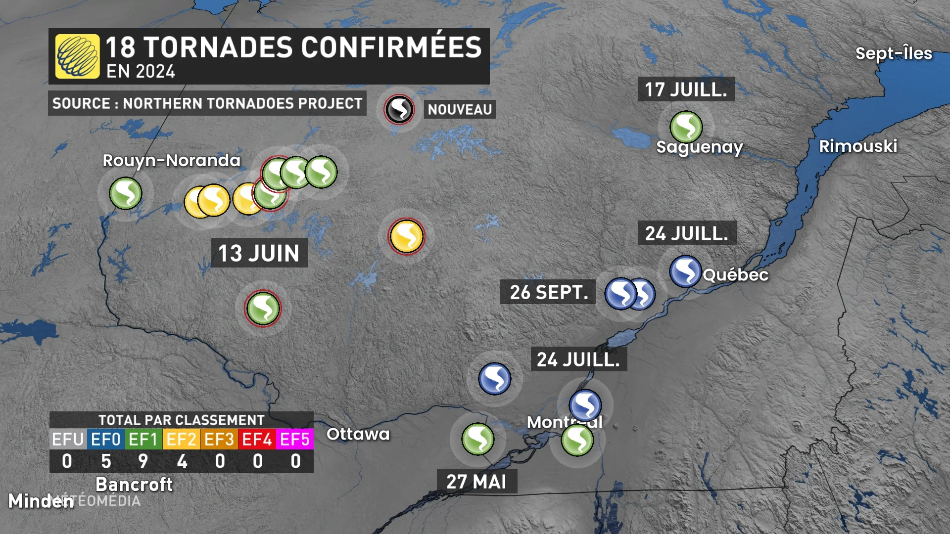 De nouvelles tornades au Québec s'ajoutent au bilan de 2024 - MétéoMédia