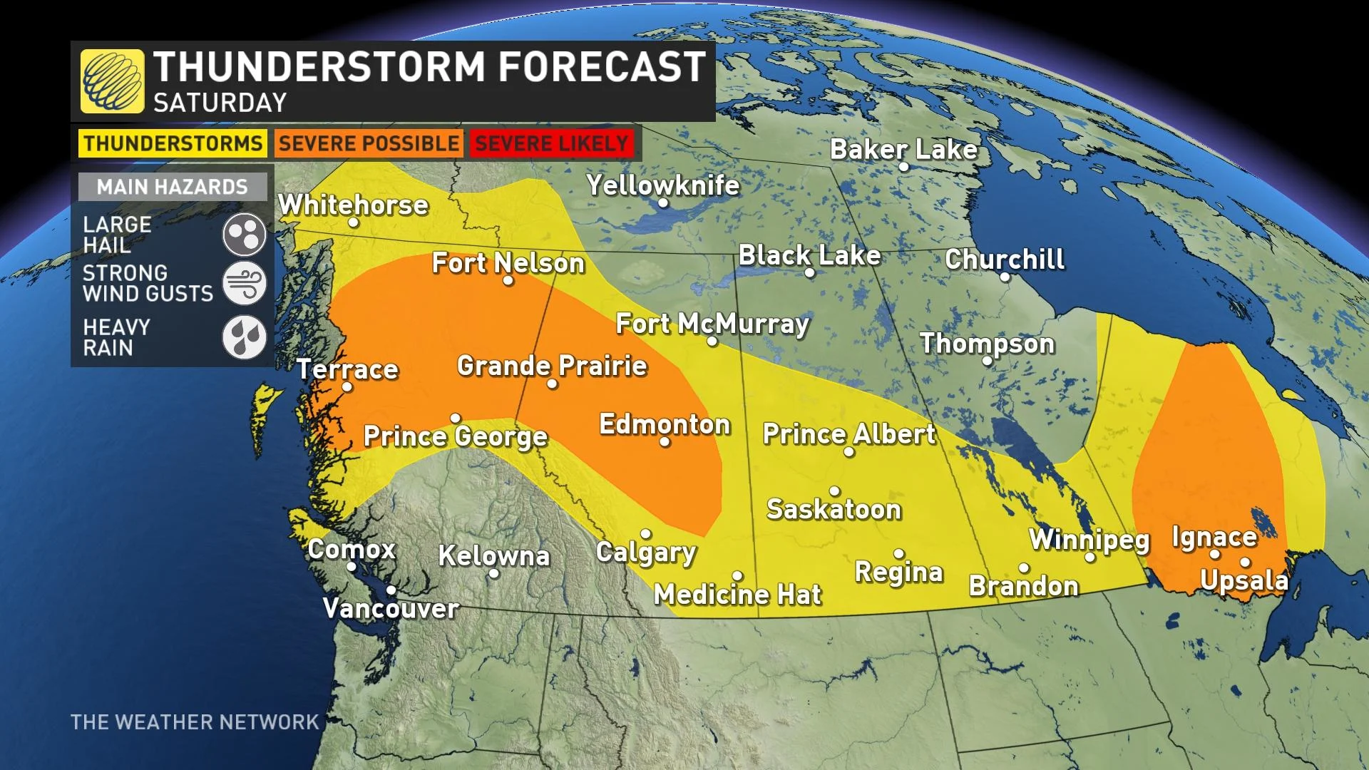 Storms pose large hail risk on the Prairies as heat, instability ...