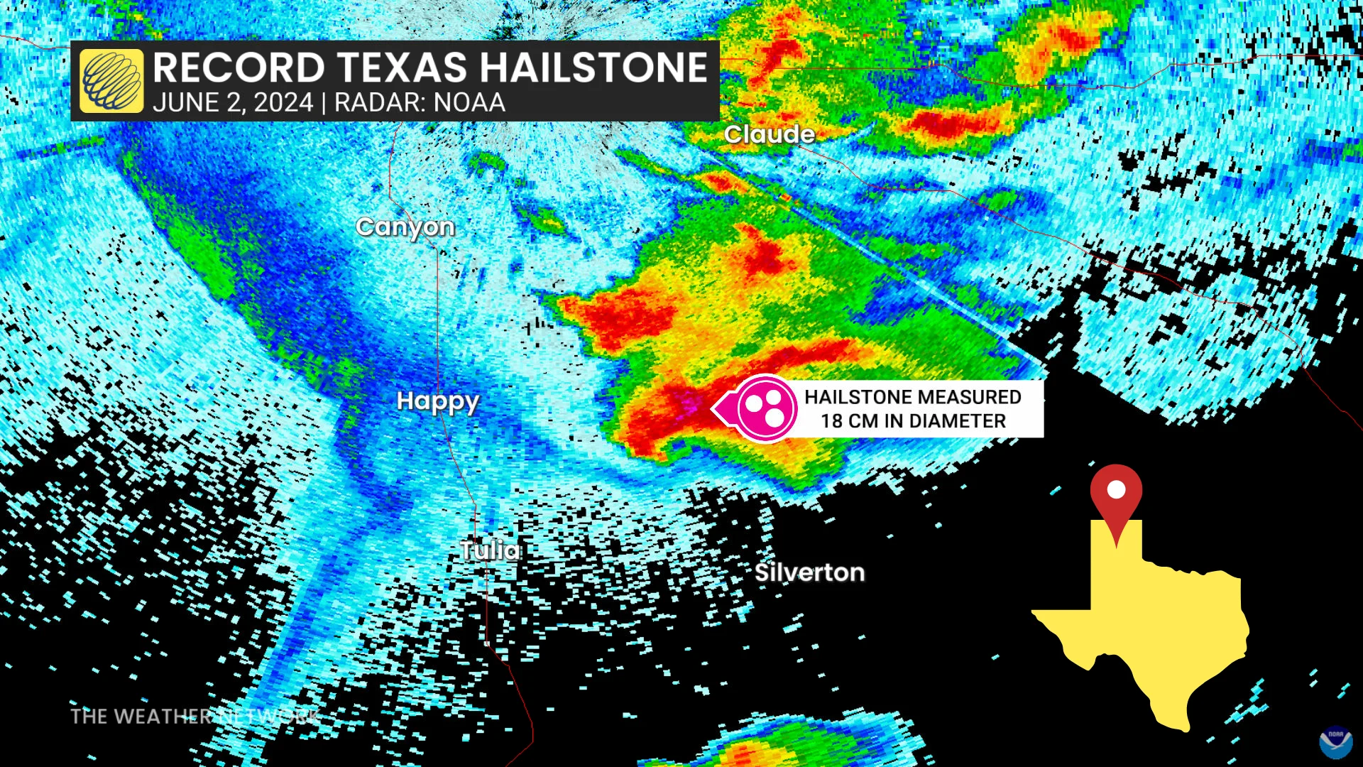 Huge ‘pineapple’ size 18 cm hailstone shatters Texas state record - The ...