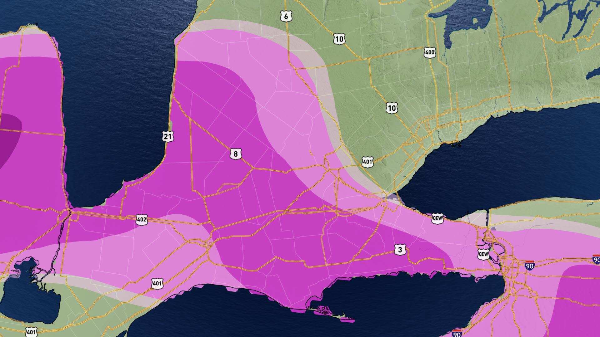 Ontario: Travel impact expected with heavy snow, ice Sunday - The ...