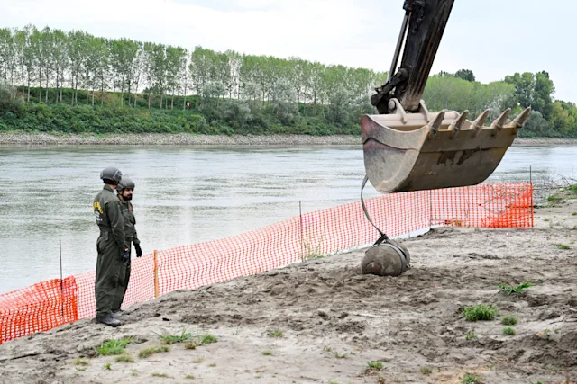 WWII bomb revealed in drought-hit waters of Italy's River Po - The ...