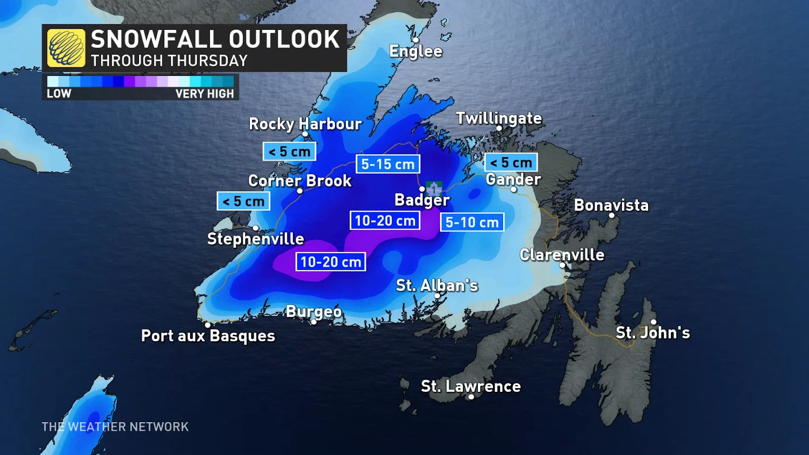 Heavy snow piles up in central Newfoundland, tricky Thursday travel ...