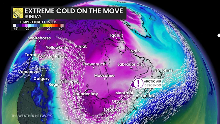 Extreme cold on the move after Canada notches -50C reading - The ...