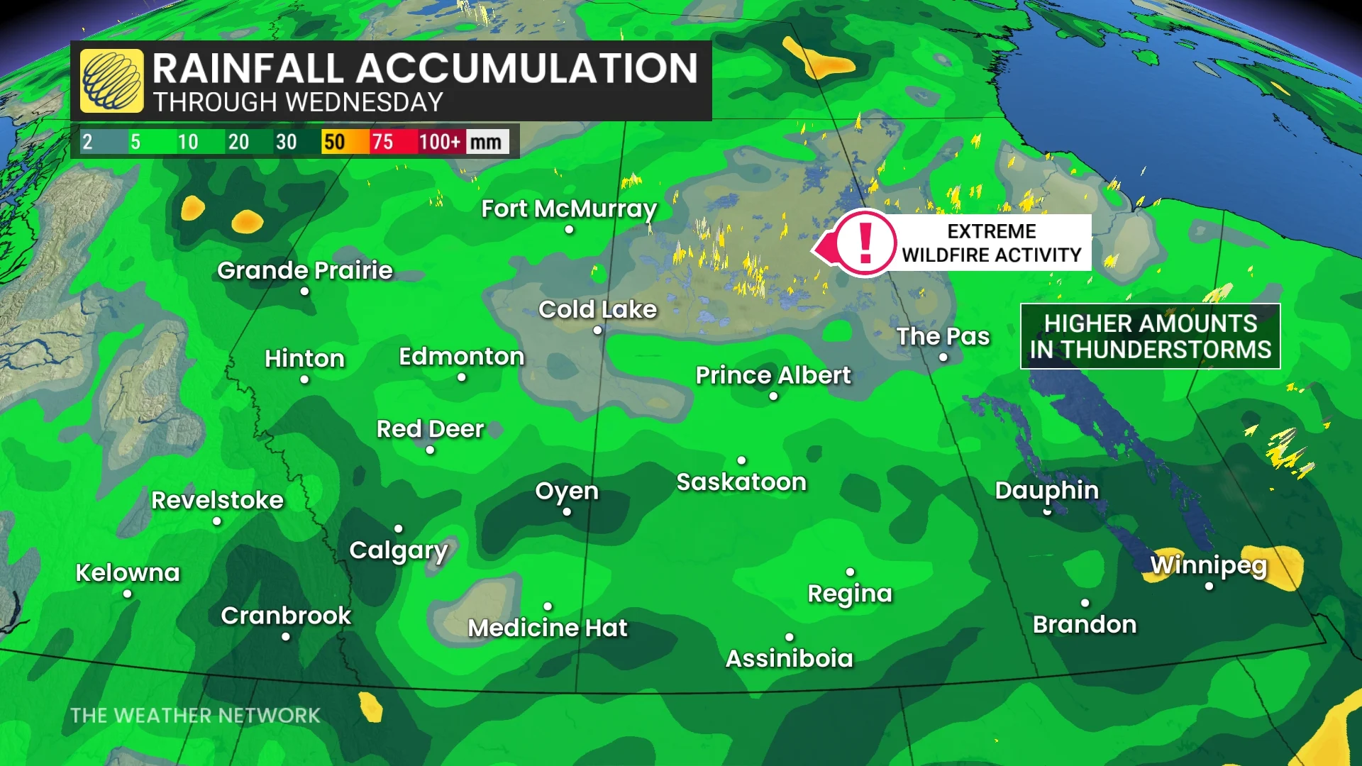 Thunderstorms and rain across the Prairies, as Alberta faces rare ...