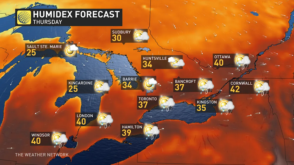 Final push of extreme heat and humidity for Ontario and Quebec - The ...